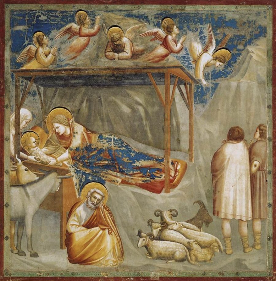 5 Christmas-Paintings by Italian Artists: Nativity, Annunciation, Adoration